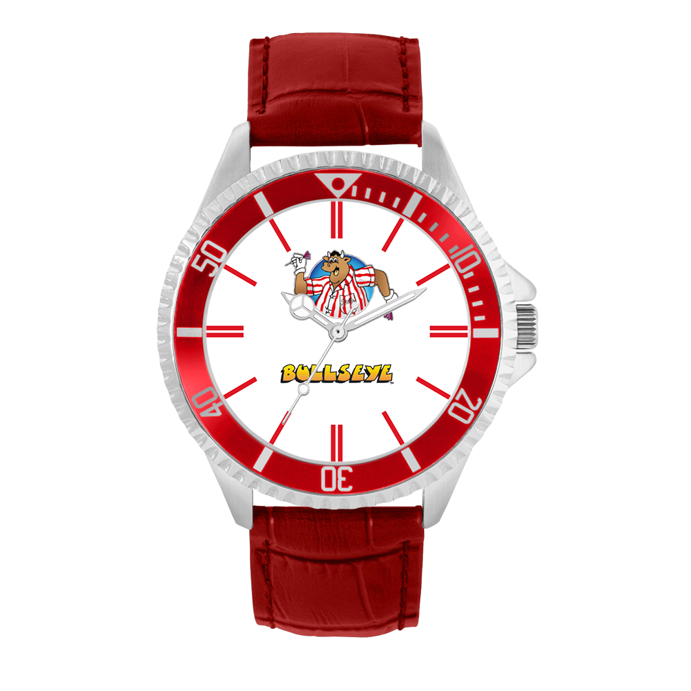 Bullseye Watch Mens Red/Silver 42mm – Professional Darts Corporation
