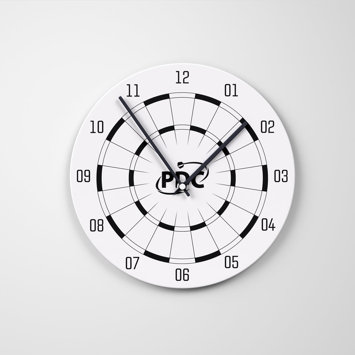 PDC White Dartboard Clock – Professional Darts Corporation