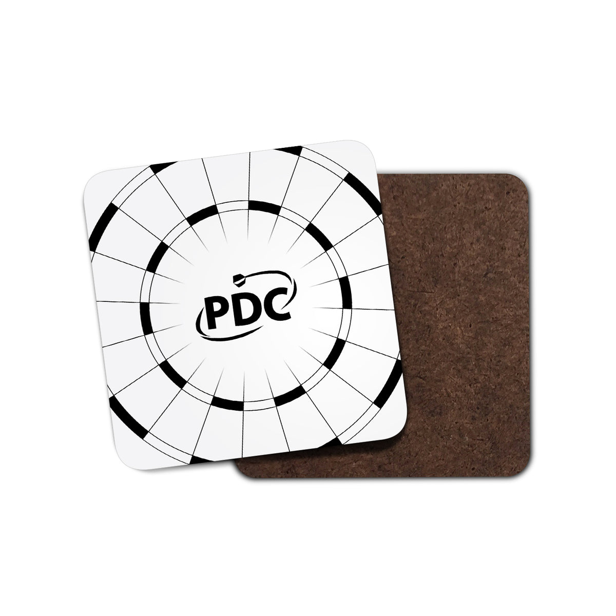 PDC White Dartboard Coaster – Professional Darts Corporation